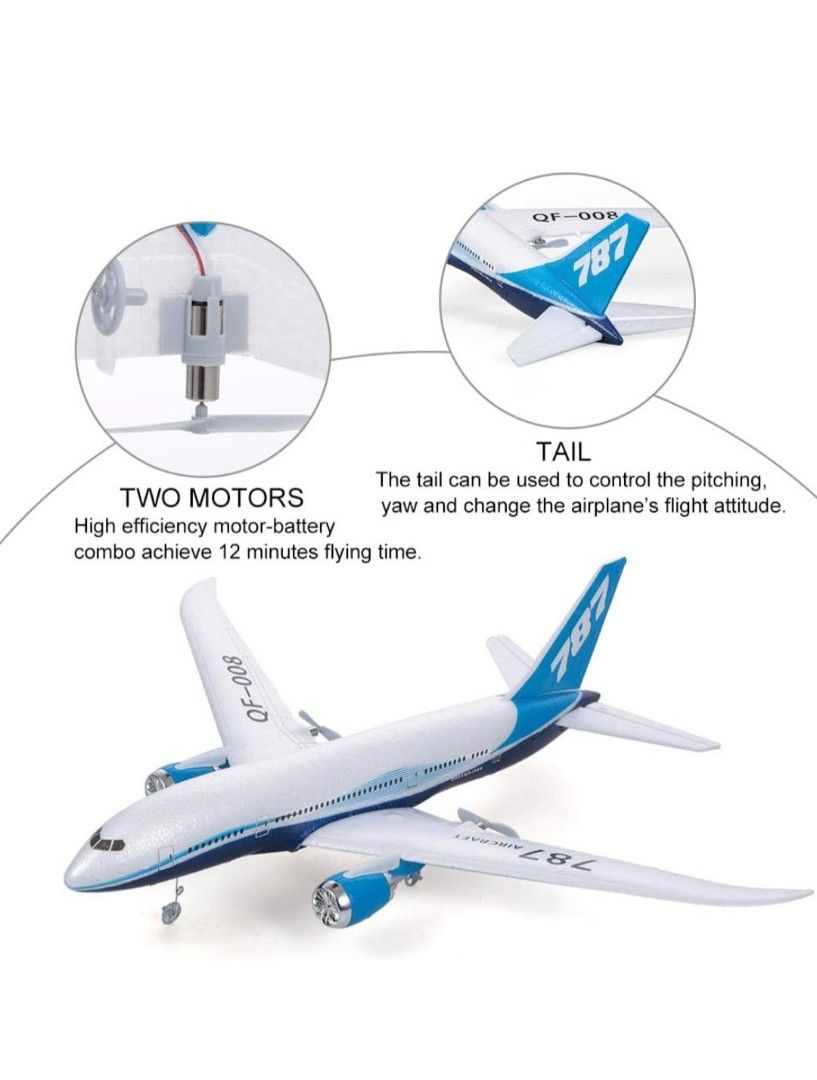 Boeing 787 RC Aircraft.3-Channel 2.4 GHz., Hobbies & Toys, Toys & Games ...
