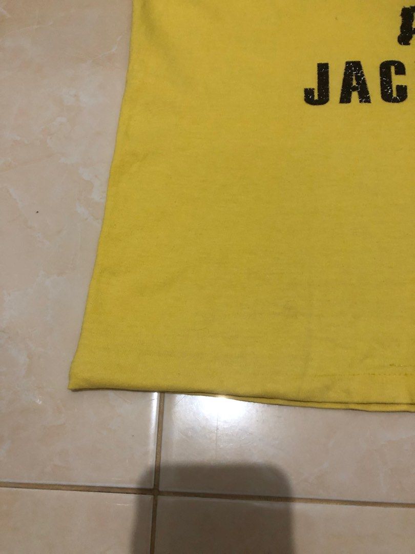 CIP Kaos kuning gambar penyanyi Michael Jackson, Fesyen Pria, Pakaian ...