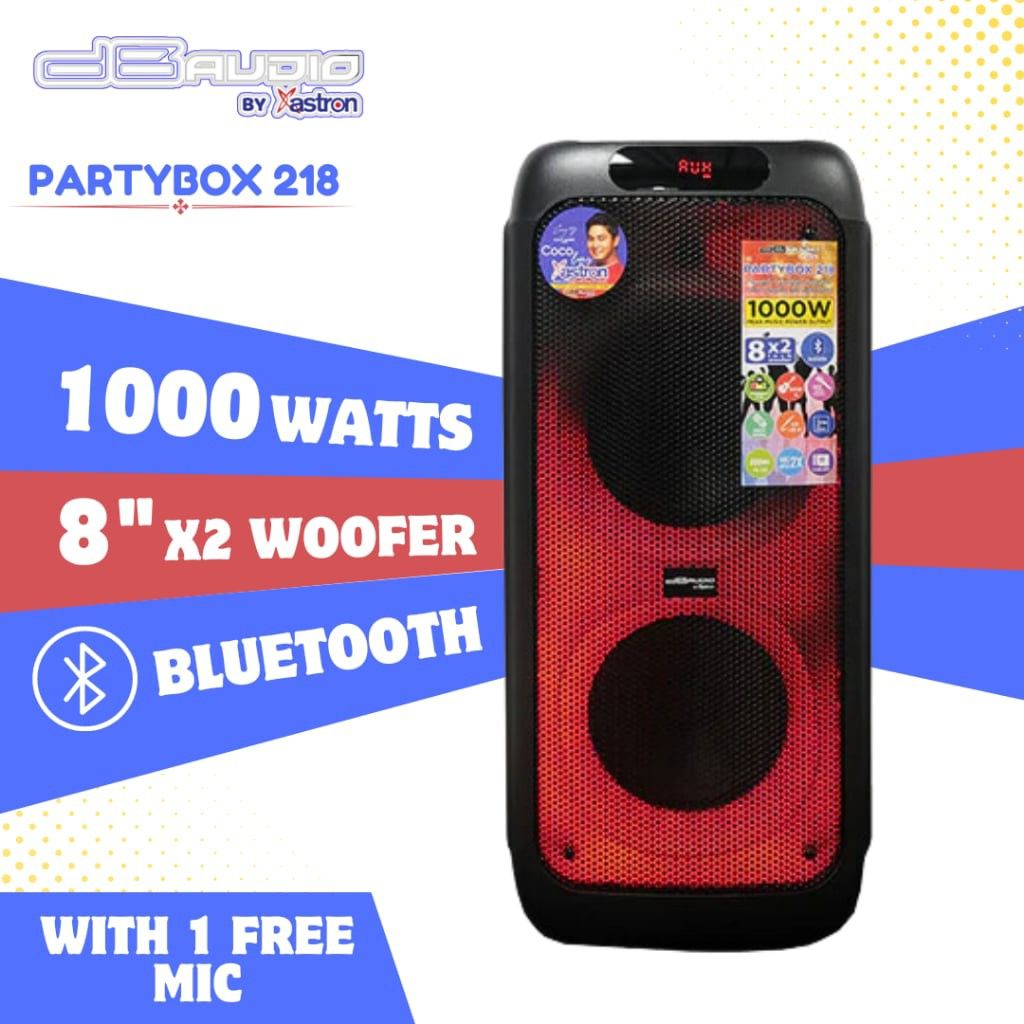 dbAUDIO PartyBox-218 1000W Portable Super Bass Rechargeable Speaker w ...