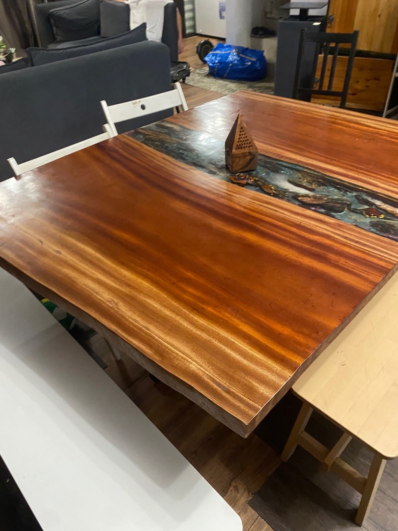 Epoxy slab dining table, Furniture & Home Living, Furniture, Tables ...