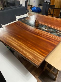 Dining table merbau wood slab, Furniture & Home Living, Furniture ...