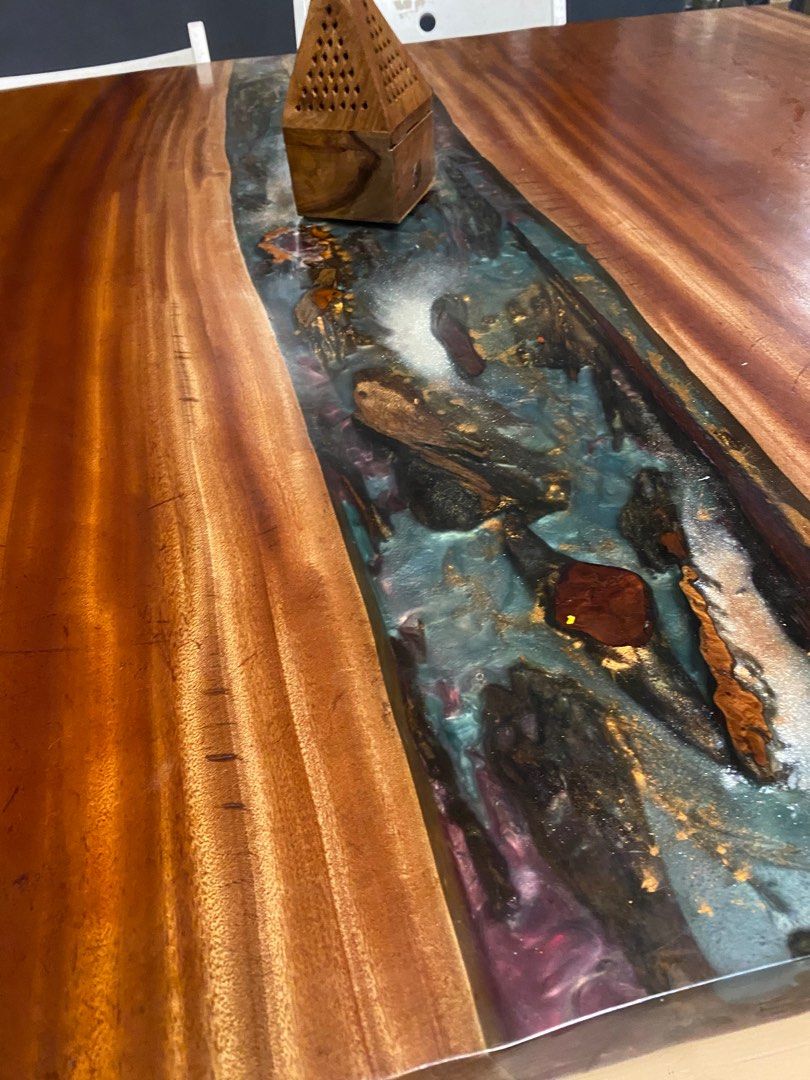 Epoxy slab dining table, Furniture & Home Living, Furniture, Tables ...