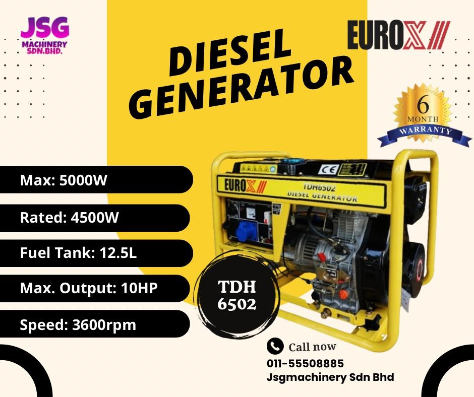 Eurox TDH6502 Diesel Generator, Furniture & Home Living, Home Improvement & Organisation, Home ...