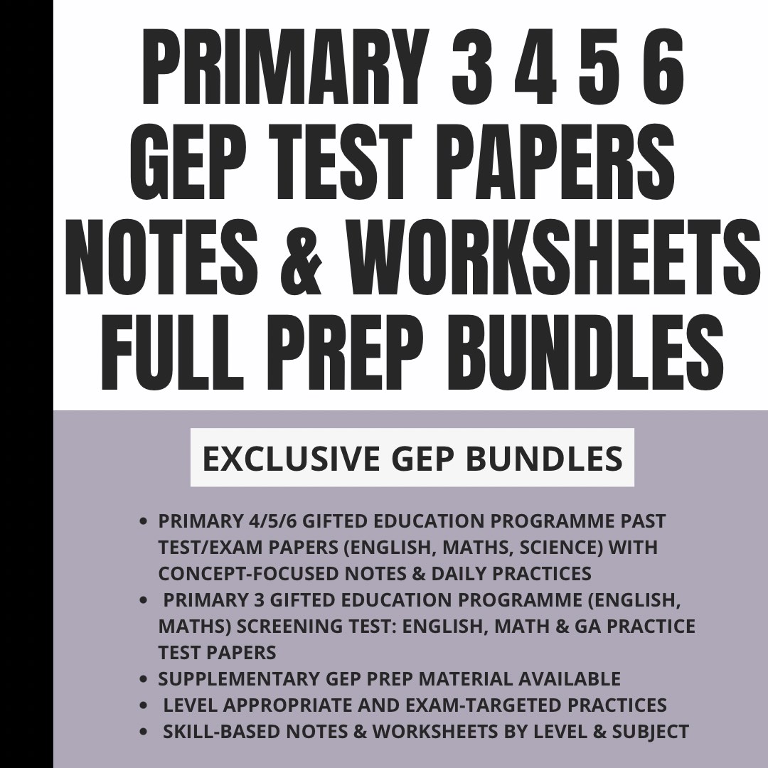 GEP GIFTED EDUCATION PROGRAMME PREPARATION & GEP TEST PAPER BUNDLES|P3 ...