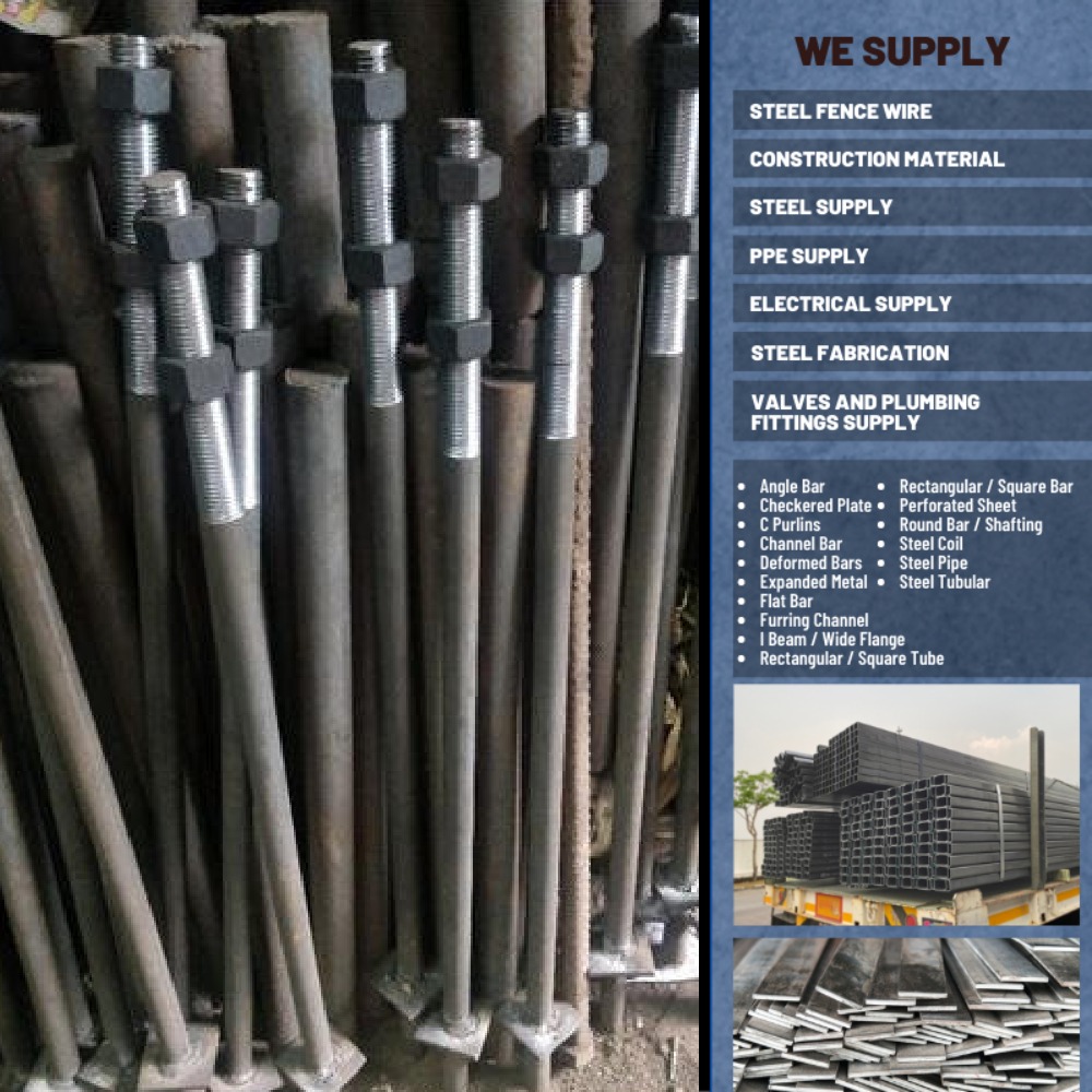 Hexagonal Anchor Bolt High Tensile Set / Nuts and Washer Anchor Bolt ...