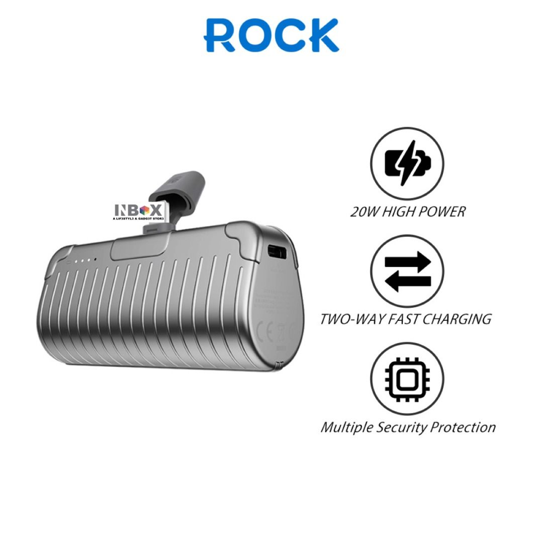 IN-BOX Rock P85/P86 Fast Charging PD 20W Mini Power Bank 4800mAh for ...