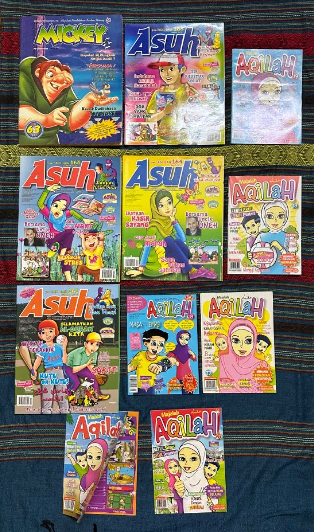 KOMBO BUKU KANAK-KANAK BUKU MEEARNA MAJALAH MICKEY ASUH DAN AQILAH, Hobbies & Toys, Books ...