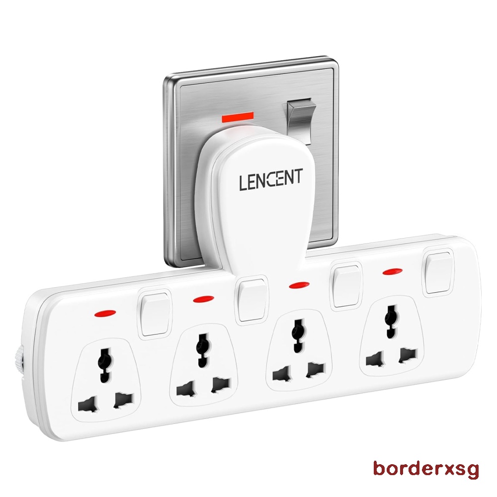 LENCENT Multi Plug Extension Socket, 4 Way Electrical Outlet Extender ...