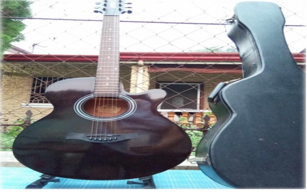 Mavey 40' Solid Spruce Wood with Built ' in 5 way Equalizer Pickup and ...