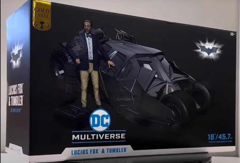 McFarlane Toys Batman The Dark Knight Lucius Fox & Tumbler Batmobile ...