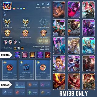 MLBB ACCOUNT, Video Gaming, Gaming Accessories, Game Gift Cards ...