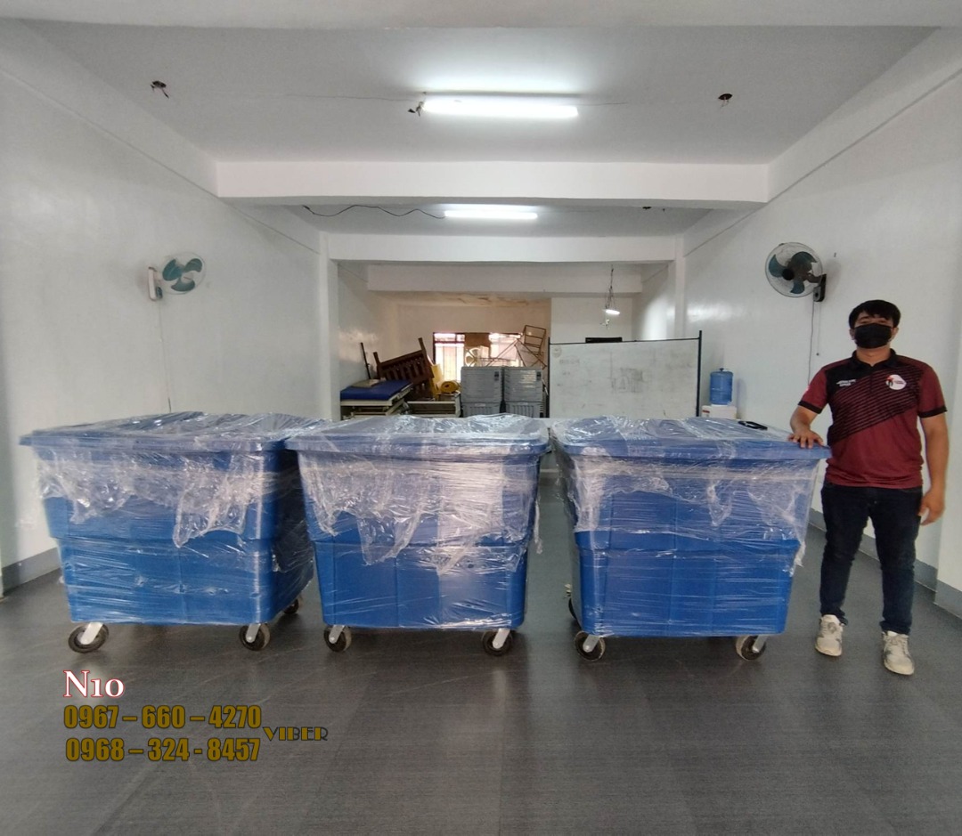 mobile trash bin 660 liters, Furniture & Home Living, Cleaning ...