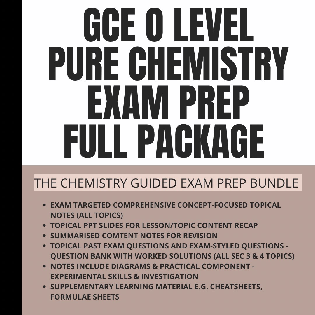 O LEVEL CHEM | SEC 3 SEC 4 PURE CHEMISTRY COMPREHENSIVE CONCEPT-FOCUSED ...