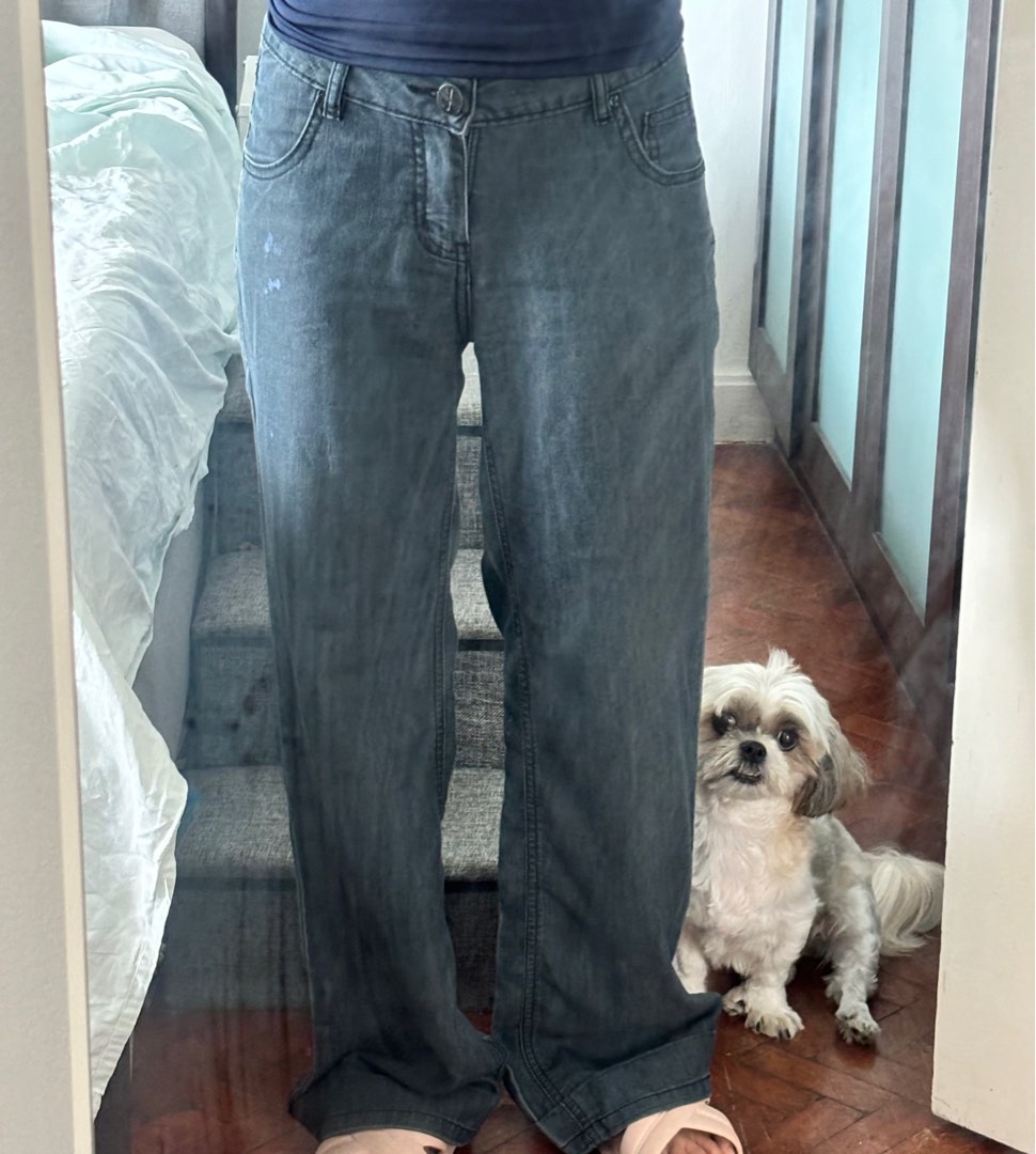 Oxygen wide leg denim pants, Women's Fashion, Bottoms, Jeans on Carousell