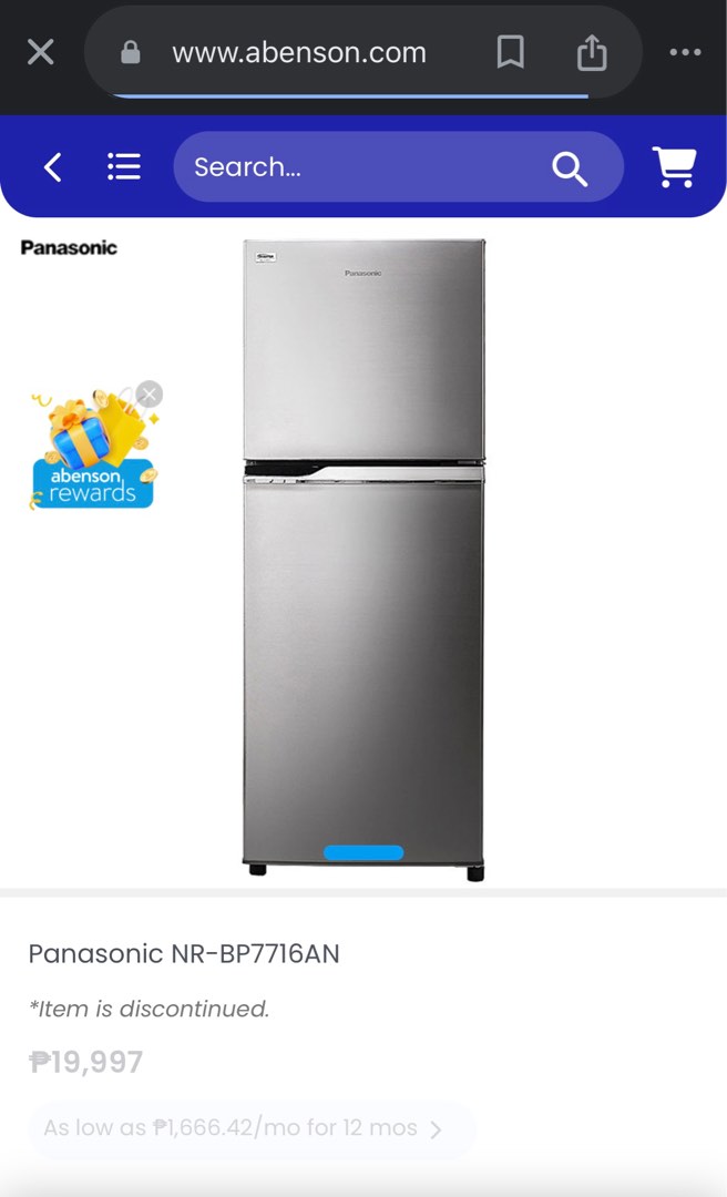Panasonic Econavi Refrigerator, TV & Home Appliances, Kitchen ...