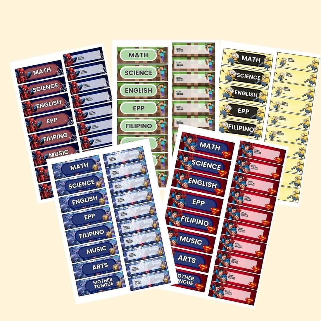 Printable Kids Name Tag and Subject Canva Template, Hobbies & Toys ...