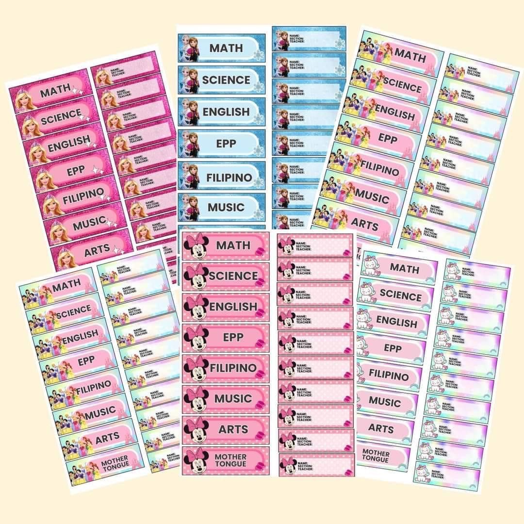 Printable Kids Name Tag and Subject Canva Template, Hobbies & Toys ...