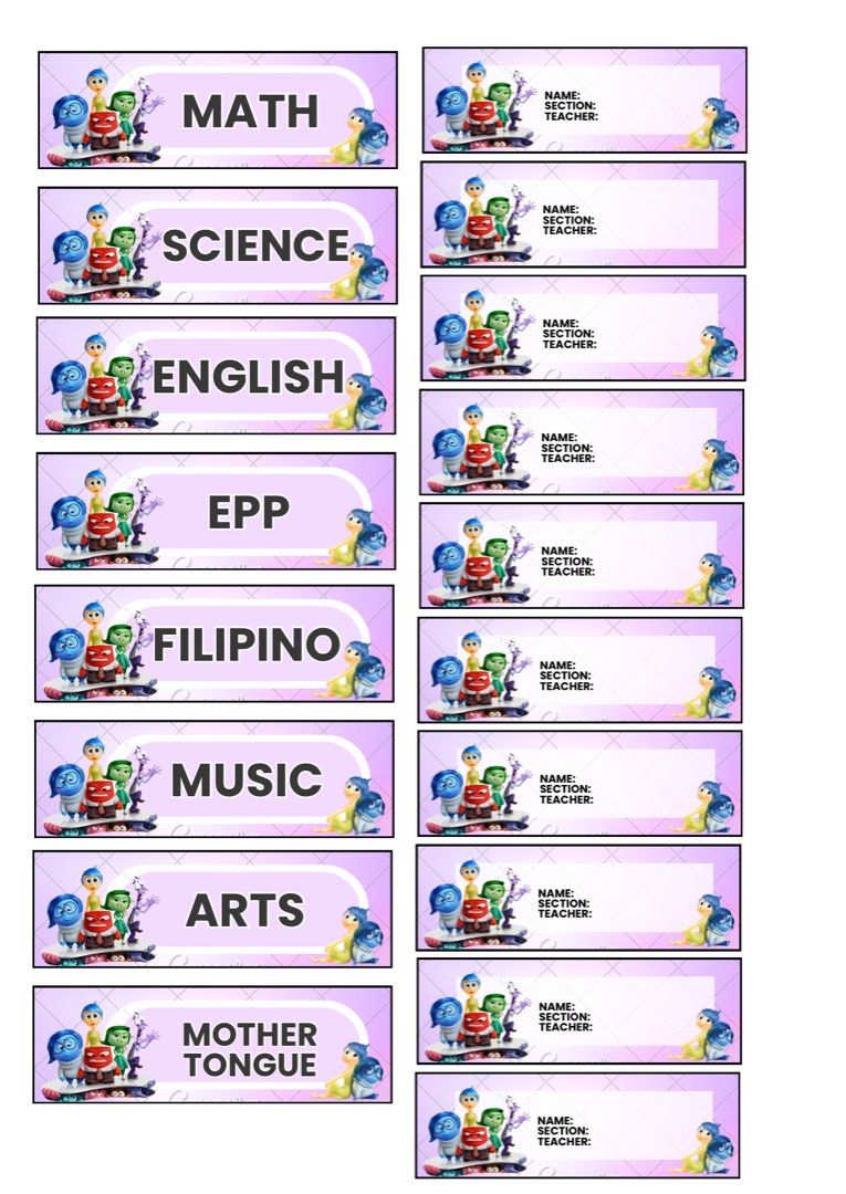 Printable Kids Name Tag and Subject Canva Template, Hobbies & Toys ...