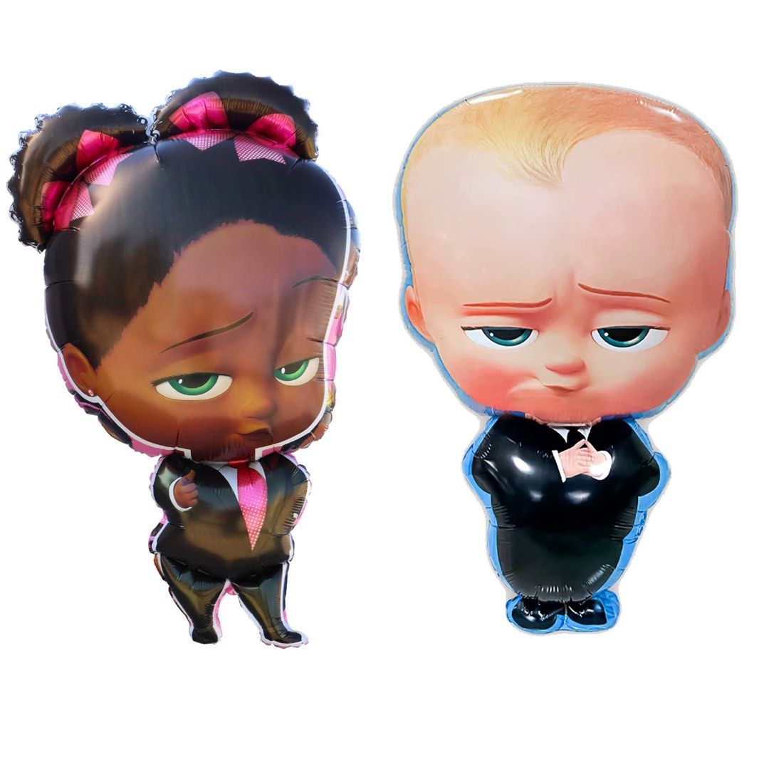 Ready Stock Set of 2 The Boss Baby Boy Boss Baby Girl Aluminium Foil balloons Set