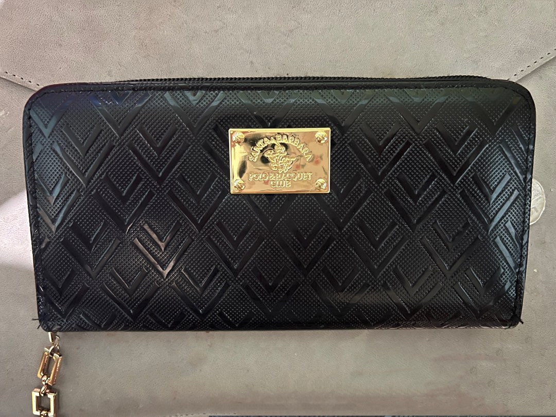 Santa Barbara Polo & Racquet Club Black Long Wallet, Women's Fashion ...