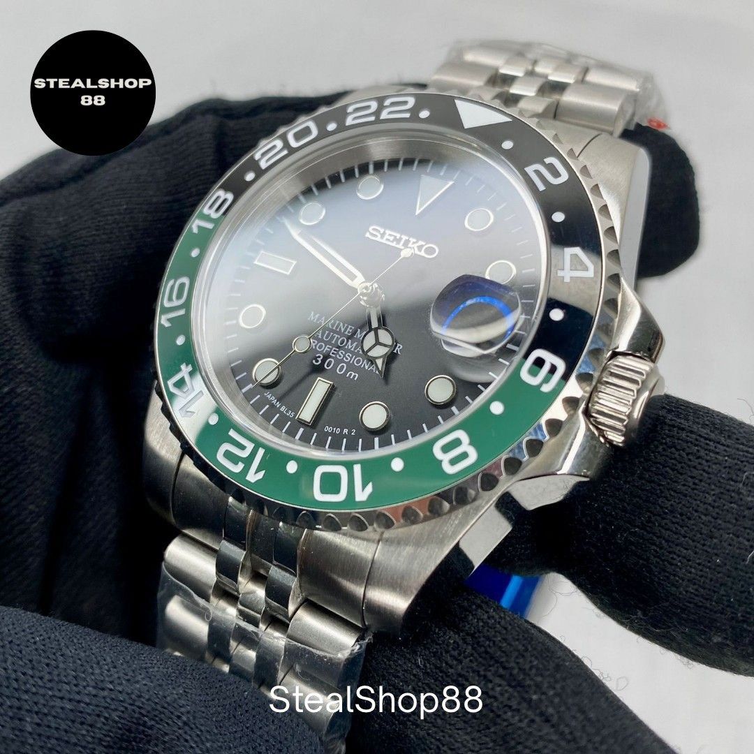 Seiko Mod Sprite NH35 Ceramic Automatic, Fesyen Pria, Jam Tangan di ...
