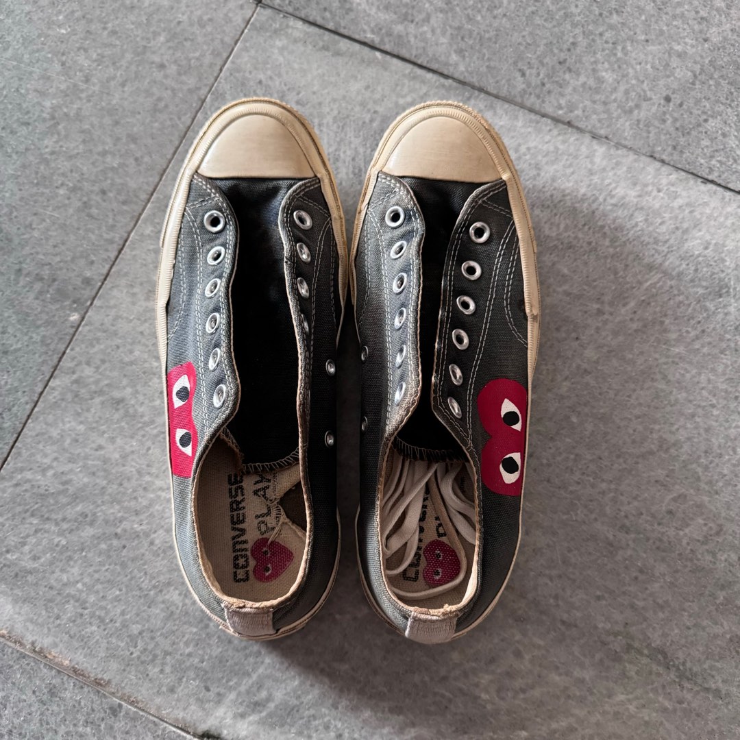 Sepatu converse x play cdg 70s bw second original tempur, Fesyen Pria ...