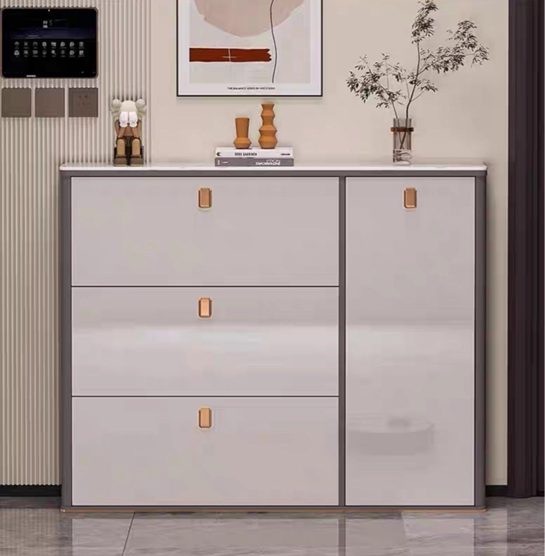 SOFIANO Modern Slim Shoe Cabinet, Furniture & Home Living, Furniture, Shelves, Cabinets & Racks ...