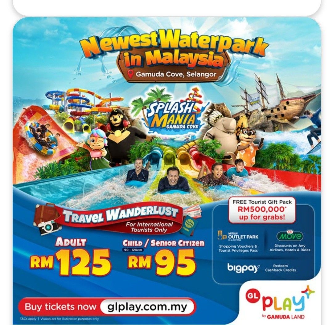 Splashmania Gamuda 1 ticket, Tickets & Vouchers, Local Attractions and ...