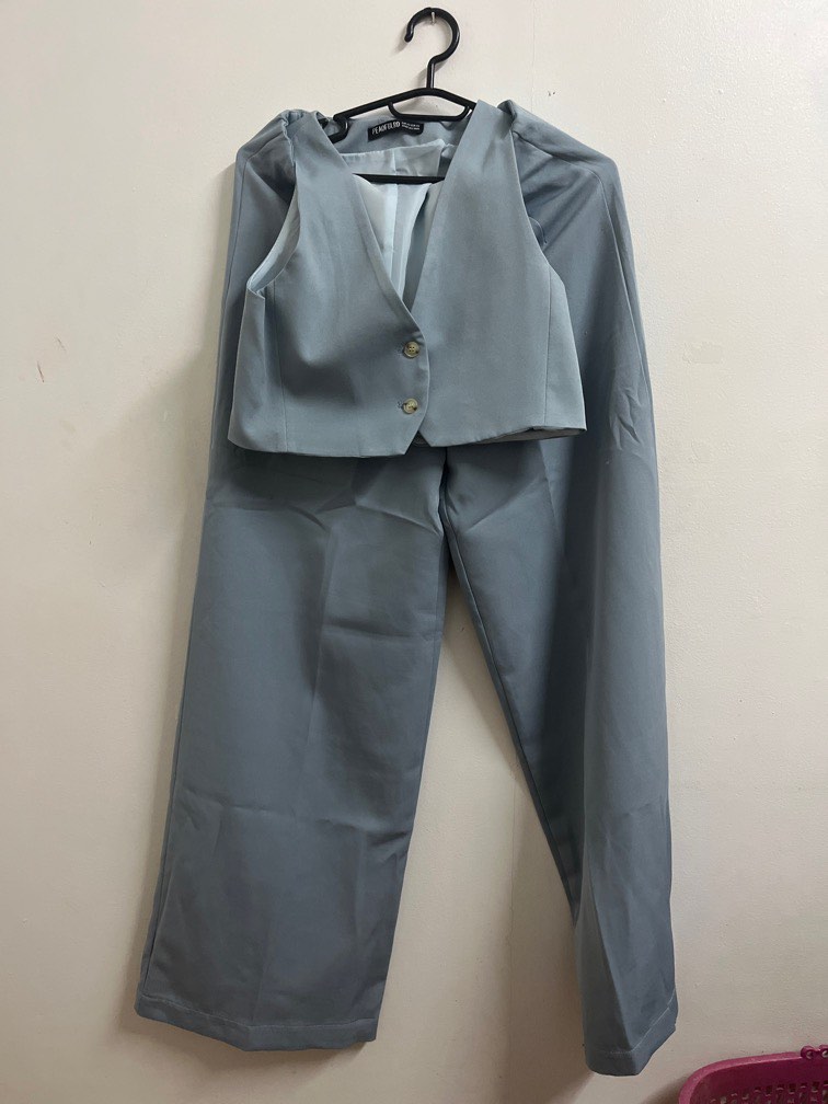 Vest Trouser Coordinates Set Terno, Women's Fashion, Dresses & Sets ...