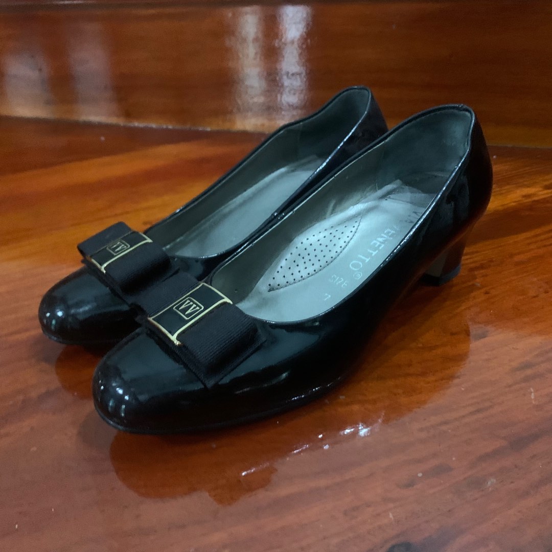 via venetto black patent leather opera shoes with bow goth dark ...
