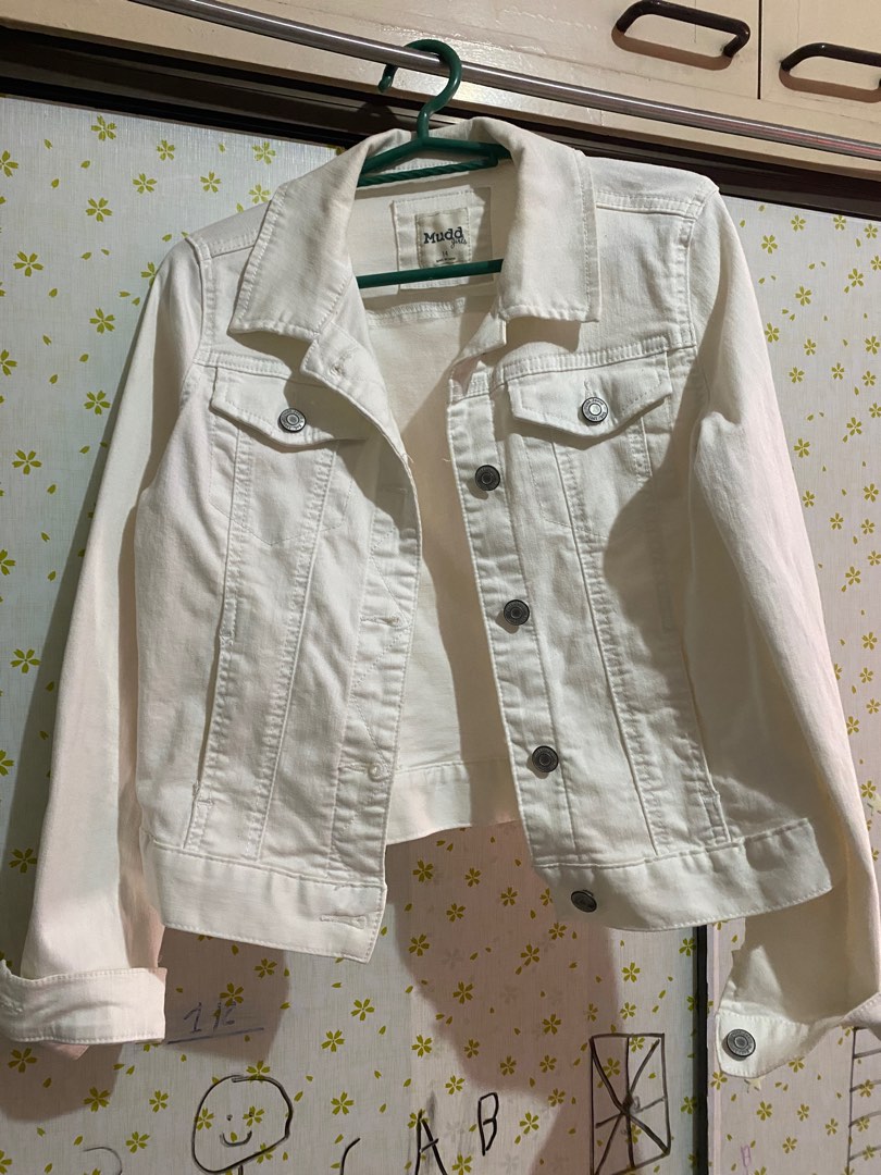 White Denim Maong Jacket, Women's Fashion, Coats, Jackets and Outerwear ...