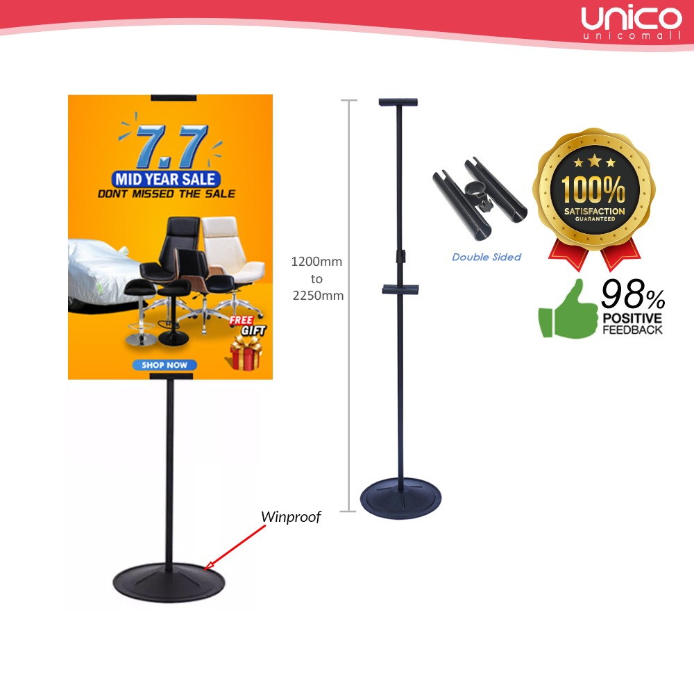 Windproof Adjustable Height Round Base Easel Tripod Poster Display ...