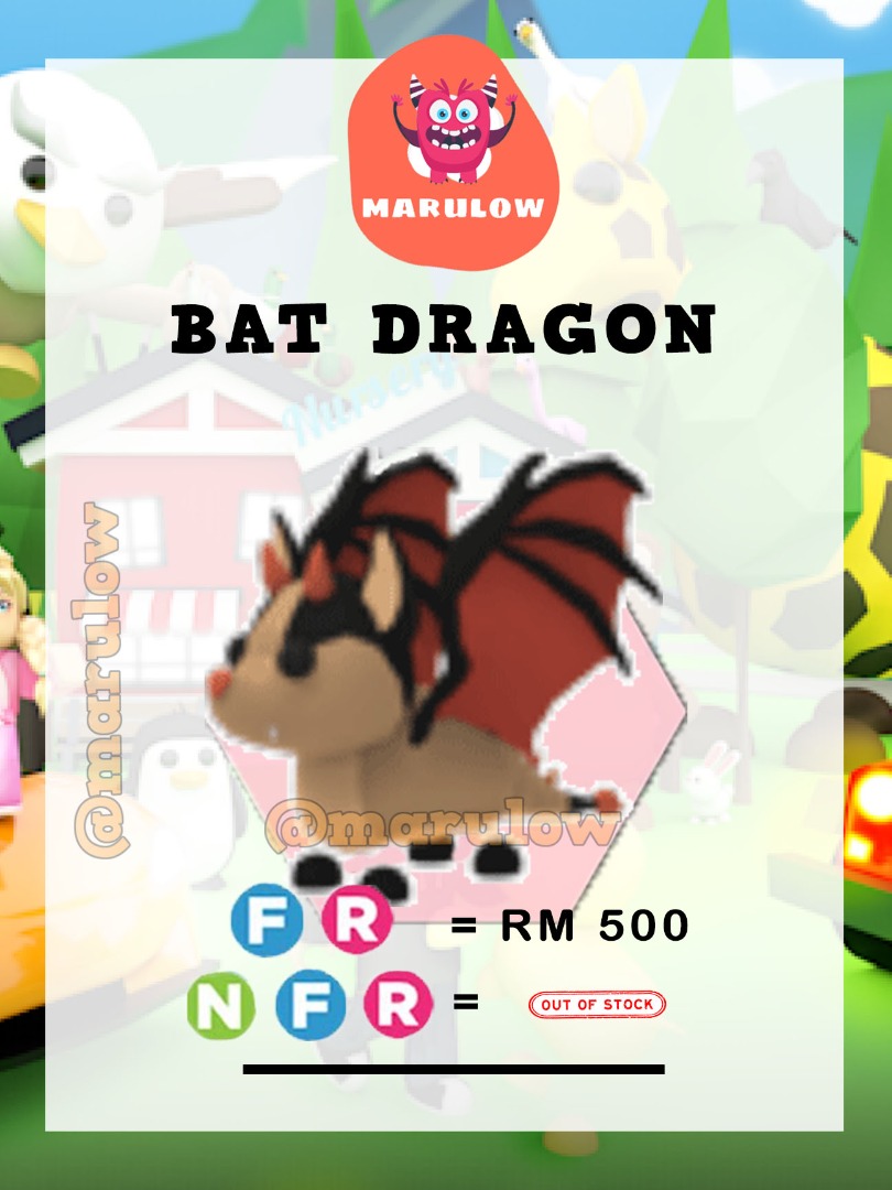 Adopt Me - Bat Dragon FR ( Roblox ) - Pets, Video Gaming, Gaming ...