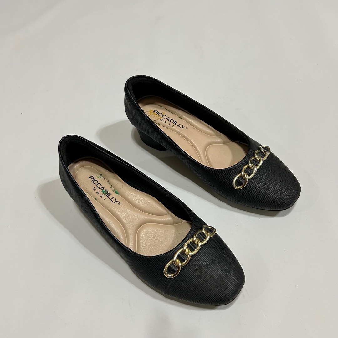 alberto black leather school shoes, Women's Fashion, Footwear, Heels on ...