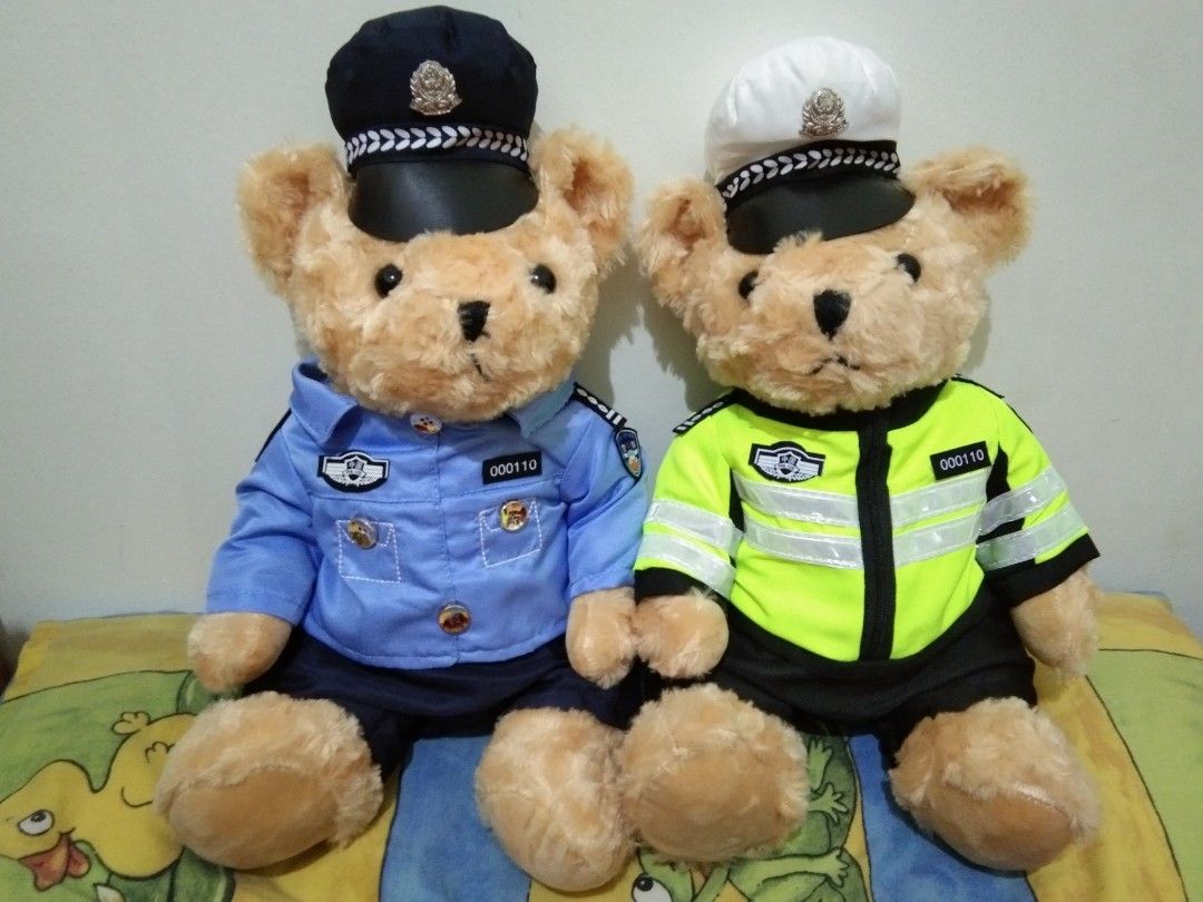 Big China Police Force Teddy Bear Traffic Cop Uniform Cosplay Costume ...