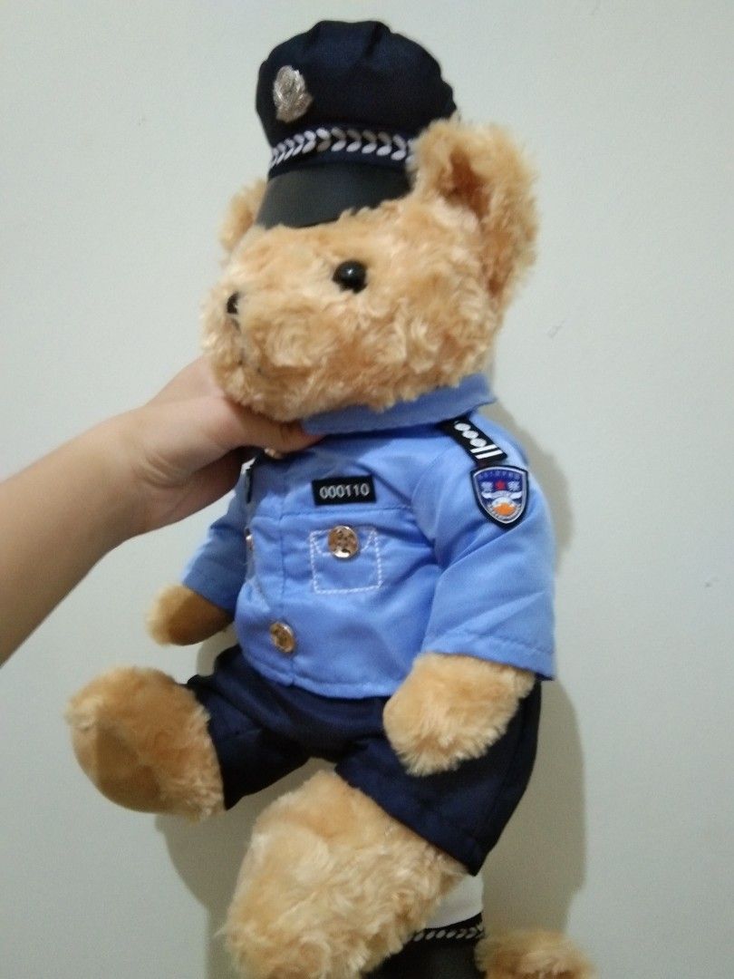 Big China Police Force Teddy Bear Traffic Cop Uniform Cosplay Costume ...