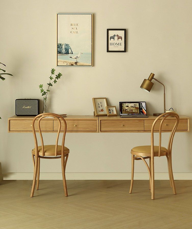 BRONS Modern Solid Wood Floating Study Table, Furniture & Home Living ...