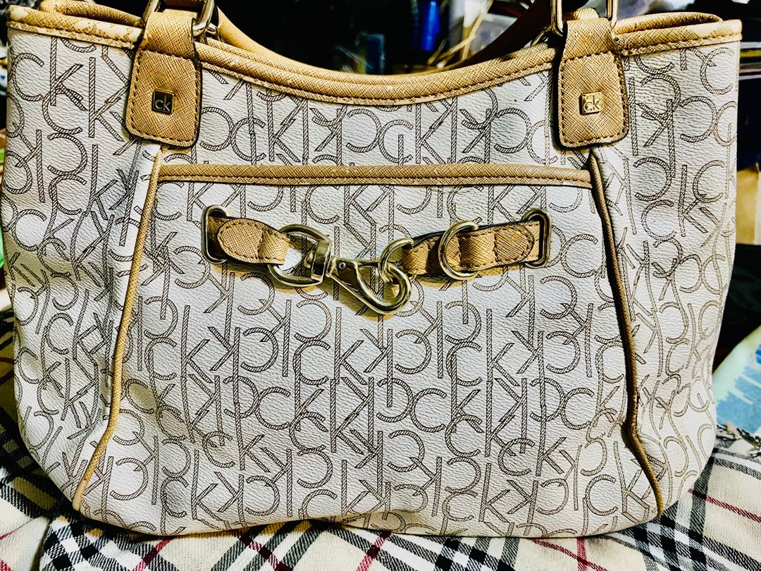 Calvin Klein Monogram Satchel, Luxury, Bags & Wallets on Carousell