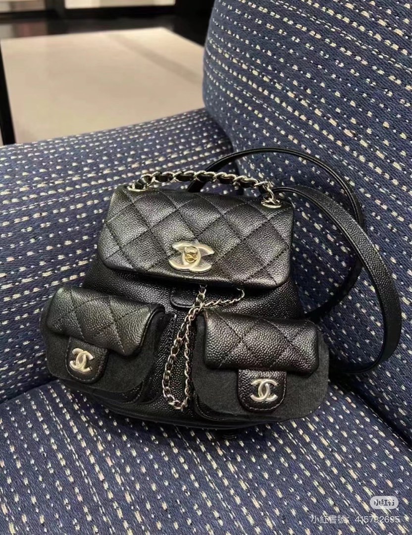 Chanel Duma小青蛙 小號 後背包 黑色24A 香奈兒, 她的時尚, 包包、錢包, 背包在旋轉拍賣