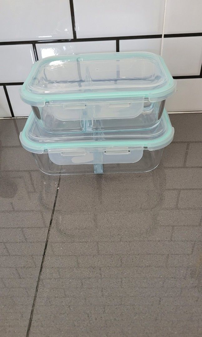Compartment glass container, Furniture & Home Living, Kitchenware ...