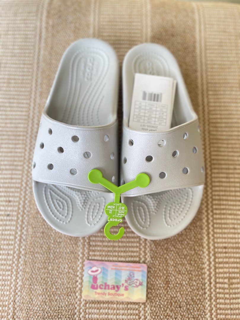 CROCS CLASSIC CROS META PEARL SLIDE, Women's Fashion, Footwear ...