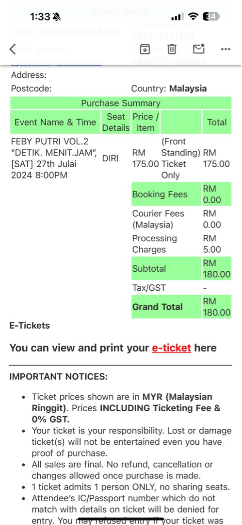 Feby Putri V2, Tickets & Vouchers, Event Tickets on Carousell