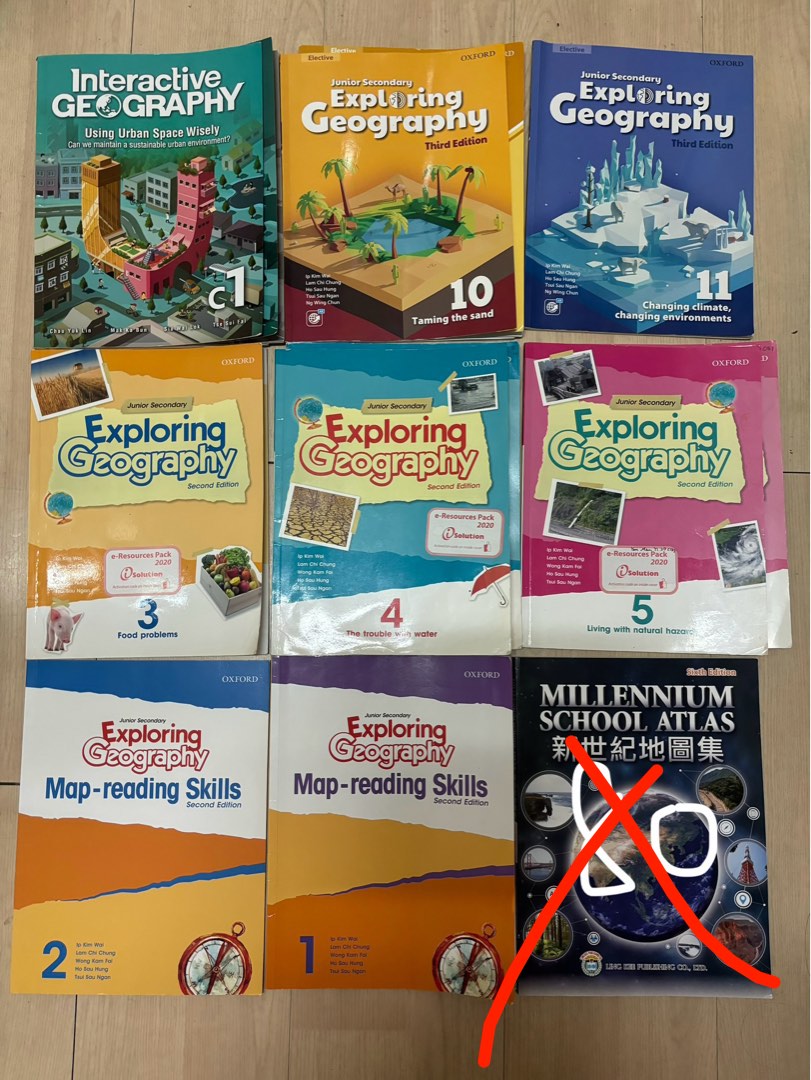 Geography Map reading Skills1&2,Interactive geography c1,exploring geography 3,4,5,10,11,新世紀地圖集 ...