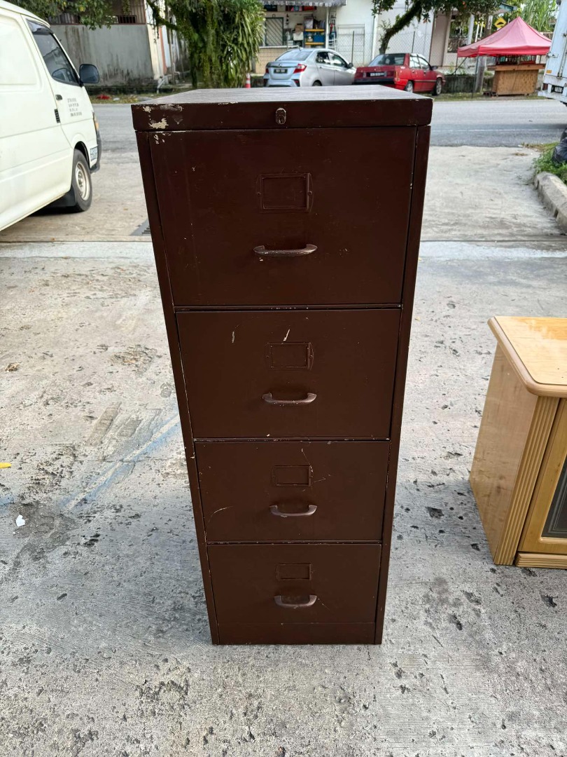 Heavy Duty 4 Tier Laci Besi Steel Filing Cabinet Drawer, Furniture ...