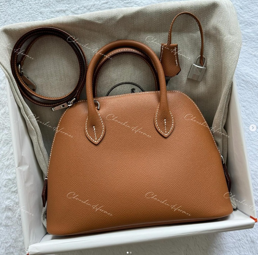 Hermes Bolide 25 金棕 銀扣 gold Epsom 7月單, 名牌, 手袋及銀包 - Carousell