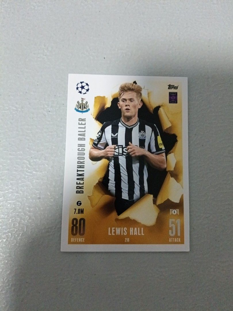 Lewis Hall Breakthrough baller ucl card (Newcastle united fc), Hobbies ...