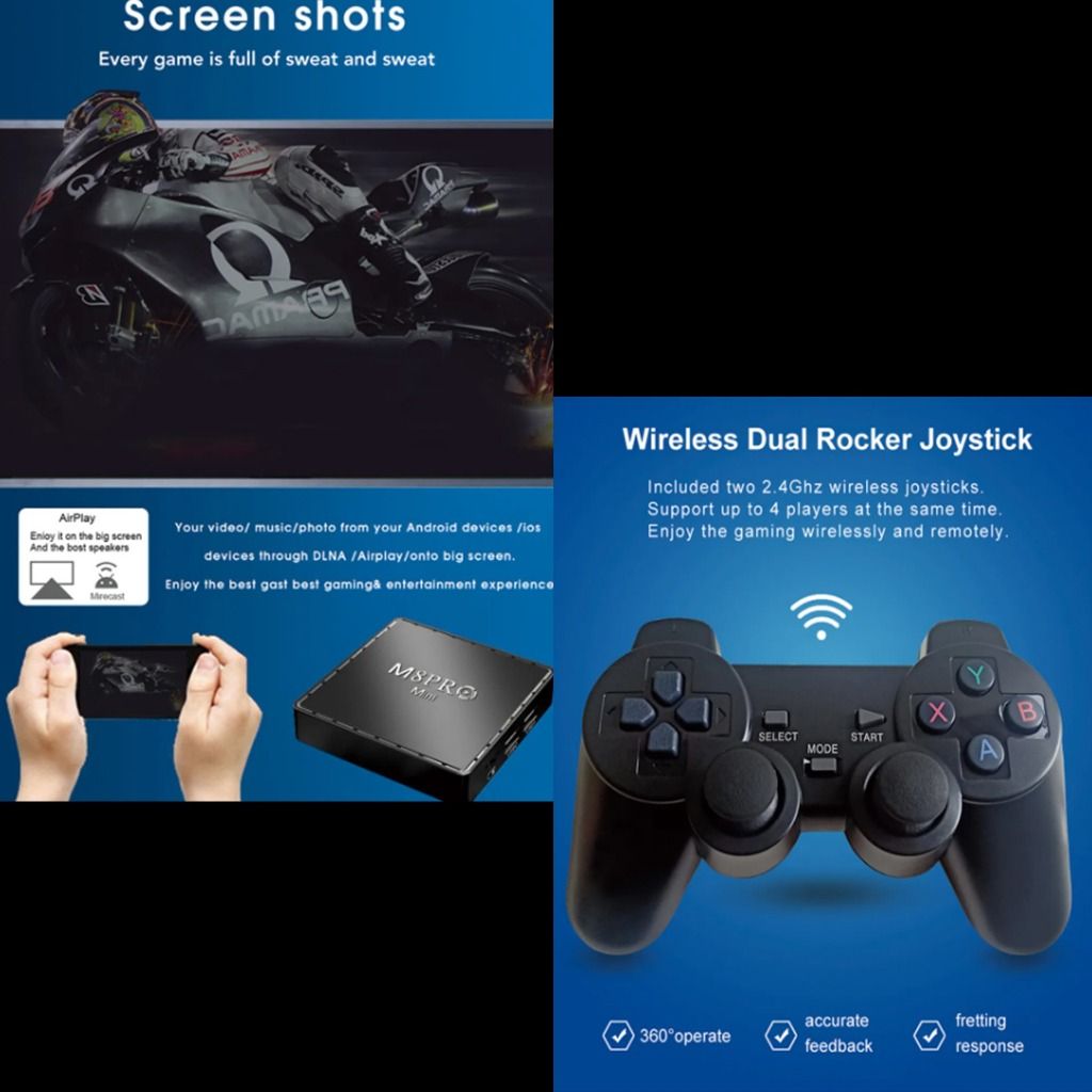 M8 Pro Mini Retro Games Box 64GB Android 12 Box With 10000 Classic ...