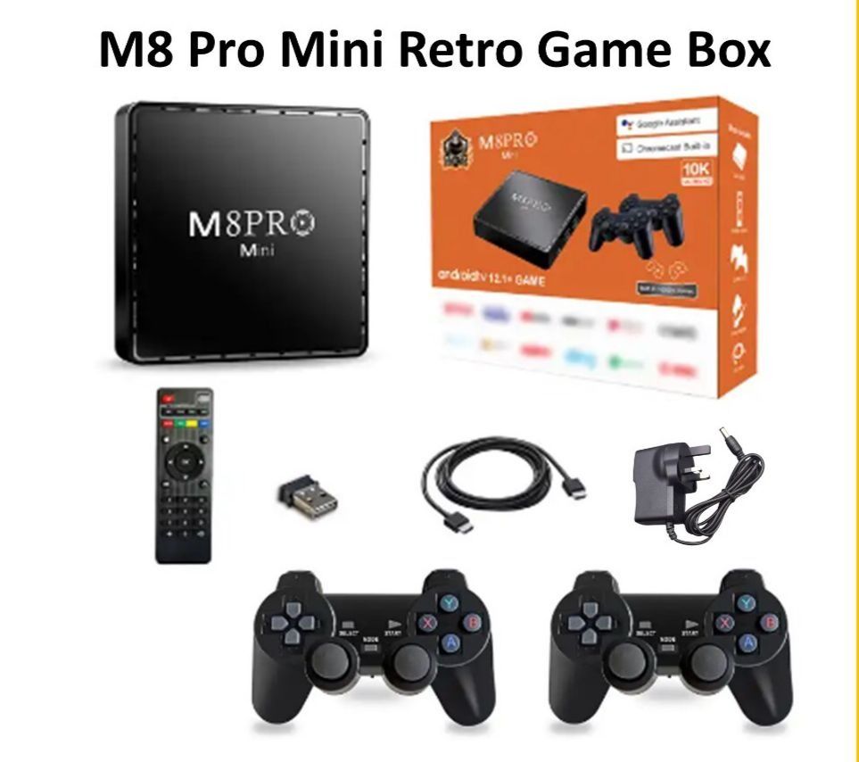 M8 Pro Mini Retro Games Box 64GB Android 12 Box With 10000 Classic ...