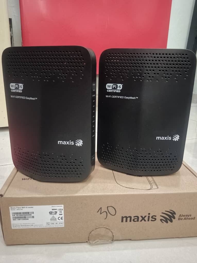 Maxis Fibre wifi 6 Router AR2140 (2units), Computers & Tech, Parts ...