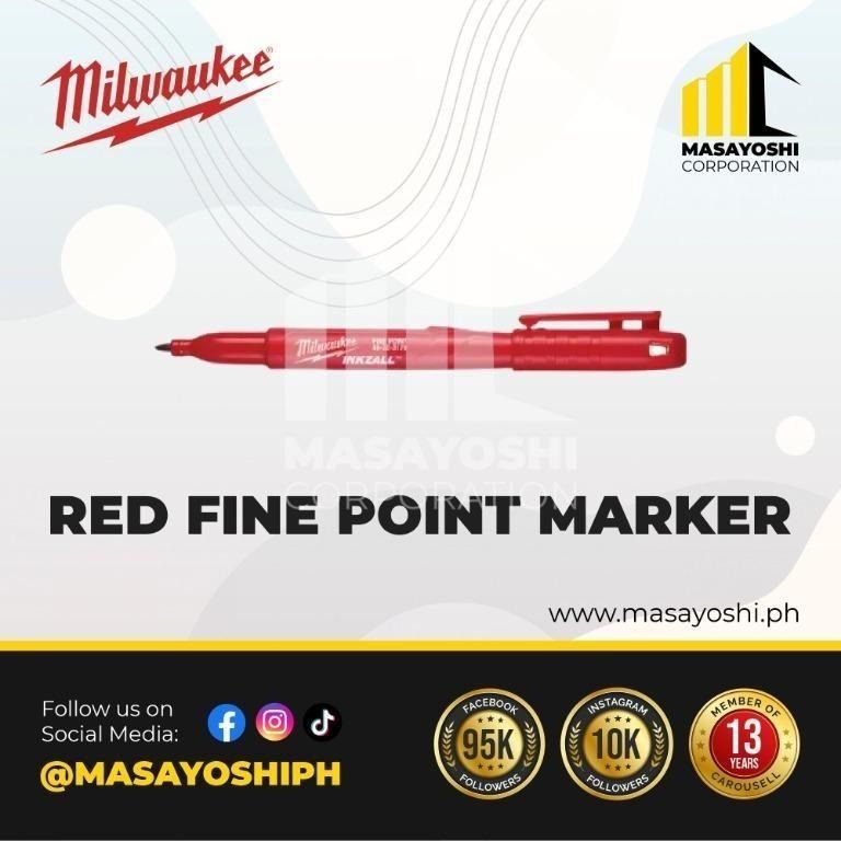 Milwaukee 48-22-3170 INKZALL Red Fine Point Markers | Marker ...